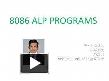 8086 assembly language Programs presentation | free to download