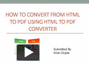 How to Convert from Html to PDF using html to pdf converter ...