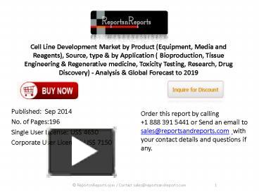 PPT – Global Overview Of Cell Line Development Industry To 2019 ...