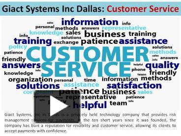 Giact Systems Inc Dallas presentation | free to download
