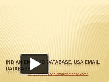Indian Email Id Database, USA Email Database, UK Email Database, UAE ...