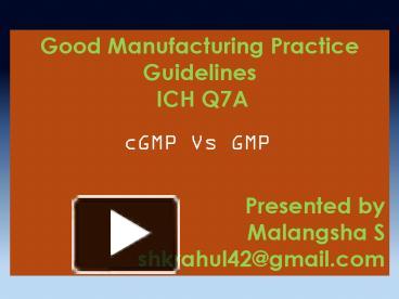 PPT – cGMP Vs GMP PowerPoint presentation | free to download - id ...