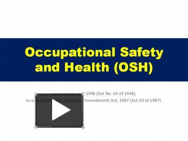 Occupational Health and Safety presentation | free to download