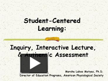 Student-Centered Learning: presentation | free to download