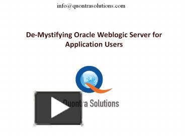 PPT – De-Mystifying Oracle Weblogic Server PowerPoint presentation ...