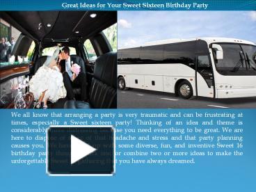 Great Ideas for Your Sweet Sixteen Birthday Party presentation | free ...
