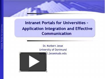 Intranet Portals for Universities presentation | free to download