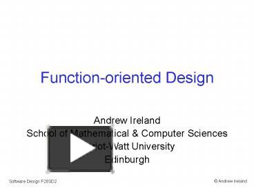 Function-oriented Design presentation | free to download