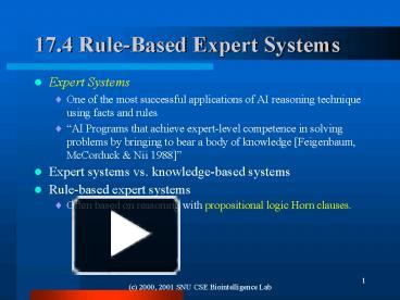 PPT – 17'4 RuleBased Expert Systems PowerPoint presentation | free to ...
