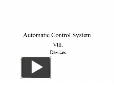 PPT – Automatic Control System PowerPoint presentation | free to view ...