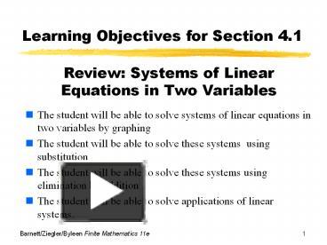 PPT – Learning Objectives for Section 4.1 PowerPoint presentation ...