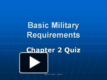 PPT – Basic Military Requirements PowerPoint presentation | free to ...