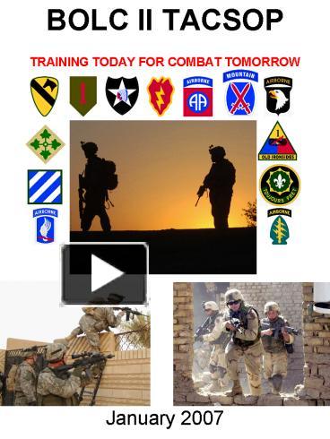 BOLC II TACSOP TRAINING TODAY FOR COMBAT TOMORROW presentation | free ...