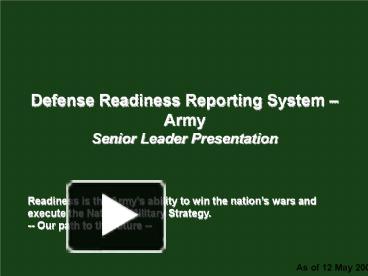 Defense Readiness Reporting System presentation | free to view