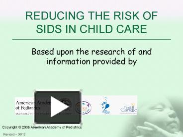 REDUCING THE RISK OF SIDS IN CHILD CARE presentation | free to download