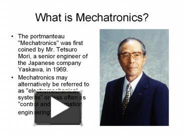What is Mechatronics? presentation | free to download