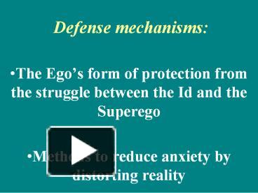 PPT – Defense mechanisms: PowerPoint presentation | free to view - id ...