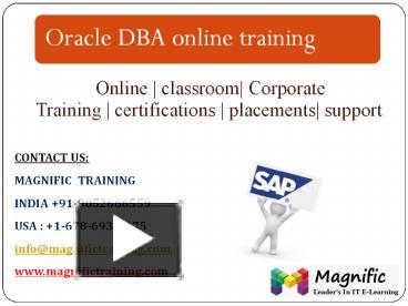 oracle DBA online training presentation | free to download