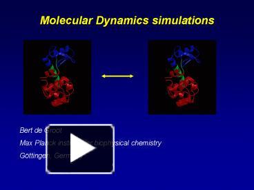 Molecular Dynamics simulations presentation | free to view