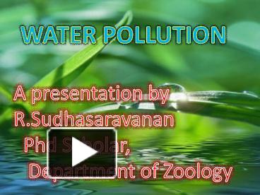 water pollution ppt presentation | free to download