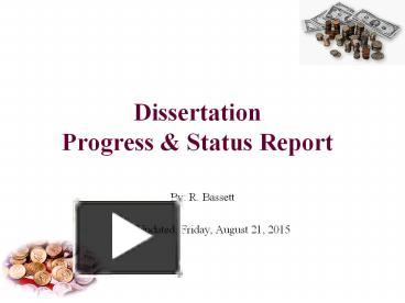 Dissertation Progress presentation | free to download