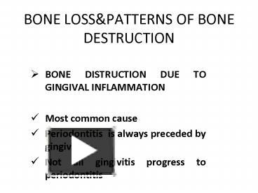 BONE LOSS presentation | free to download