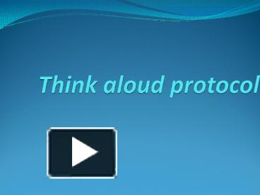 Think aloud protocol presentation | free to download
