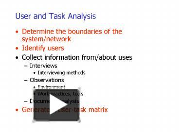 PPT – User and Task Analysis PowerPoint presentation | free to download ...