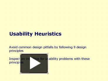PPT – Usability Heuristics PowerPoint presentation | free to download ...