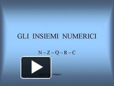 GLI INSIEMI NUMERICI presentation | free to view