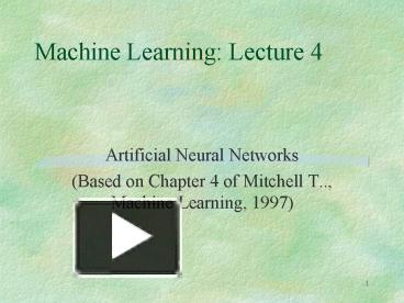 PPT – Machine Learning: Lecture 4 PowerPoint presentation | free to ...