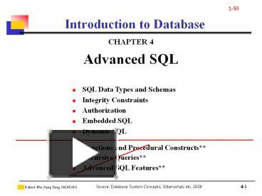 PPT – Introduction to Database PowerPoint presentation | free to ...