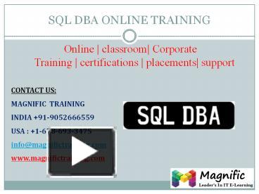 PPT – sql dba online training tutorials PowerPoint presentation | free ...