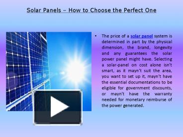Solar Panel presentation | free to download