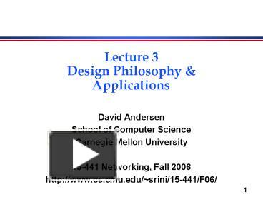 Lecture 3 Design Philosophy presentation | free to download