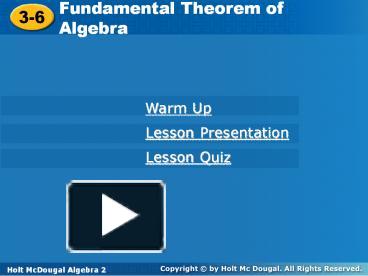 PPT – Fundamental Theorem of Algebra PowerPoint presentation | free to ...