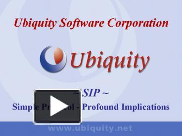PPT – Ubiquity Software Corporation PowerPoint presentation | free to ...