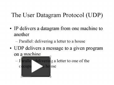 PPT – The User Datagram Protocol (UDP) PowerPoint presentation | free ...