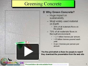 PPT – Greening Concrete PowerPoint presentation | free to download - id ...