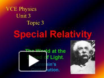 Special Relativity presentation | free to view