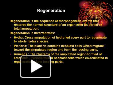 Regeneration presentation | free to view