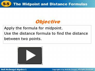 PPT – Apply the formula for midpoint. PowerPoint presentation | free to ...