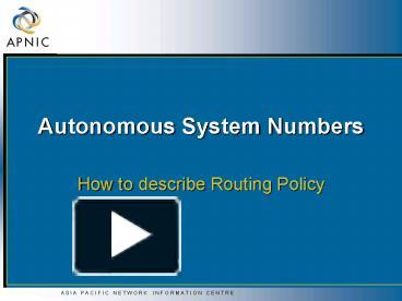 Autonomous System Numbers presentation | free to download