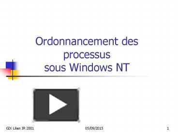 Ordonnancement des processus sous Windows NT presentation | free to ...