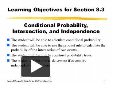 PPT – Learning Objectives for Section 8.3 PowerPoint presentation ...
