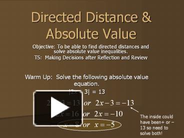 Directed Distance presentation | free to view