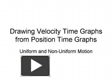 PPT – Drawing Velocity Time Graphs from Position Time Graphs PowerPoint ...