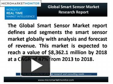 Global Smart Sensor Market Research Report presentation | free to download