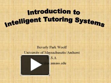 PPT – Beverly Park Woolf PowerPoint presentation | free to view - id ...