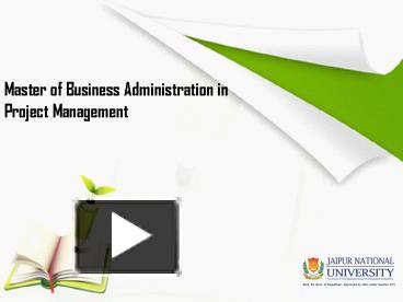 MBA in Project Management presentation | free to view